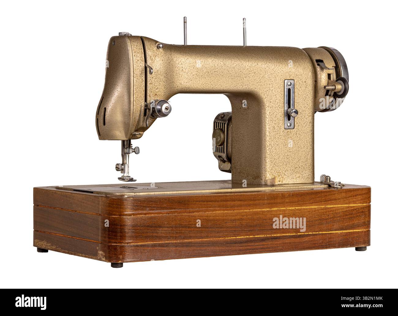 Vintage golden sewing machine transparent background Stock Photo - Alamy
