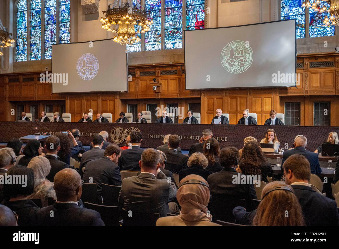 The Hague, South Holland, Netherlands. 28th Apr, 2025. The judges of ...