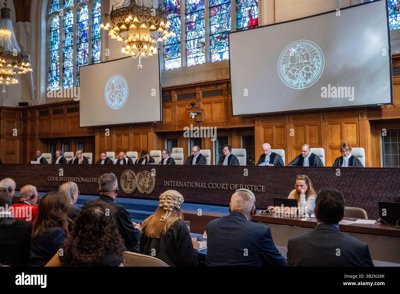 The Hague, South Holland, Netherlands. 28th Apr, 2025. The judges of ...