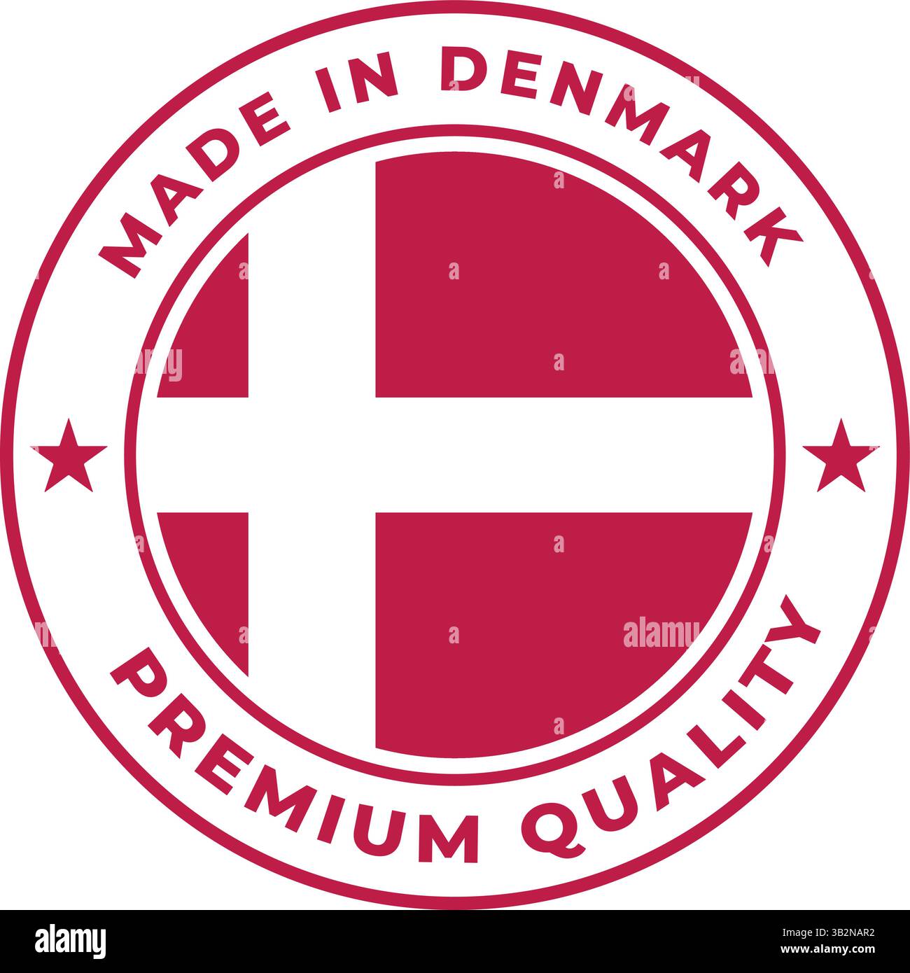 premium made in denmark rounded vector badge for products and branding ...
