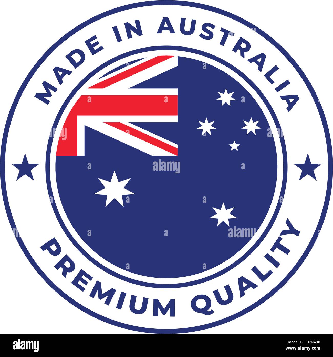 Made in Australia Rounded Vector Symbol on White Background Stock ...