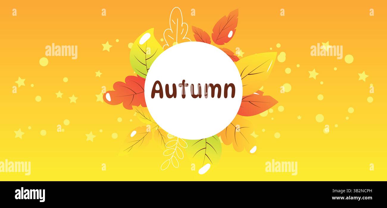 Autumn Background with Leaves Banner Design Stock Vector Image & Art ...