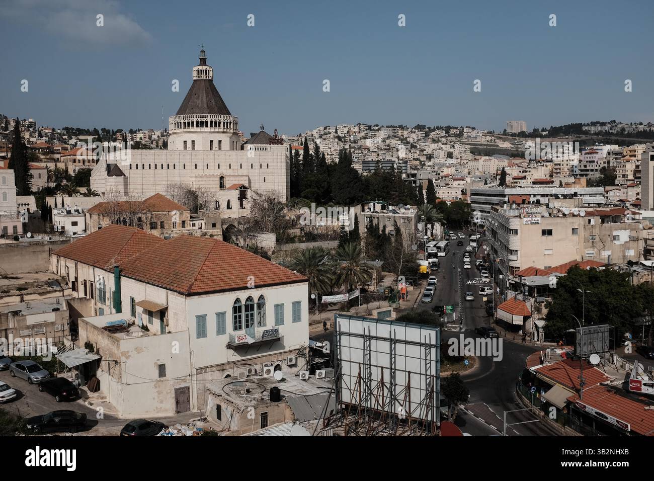March 3, 2016 - Nazareth, Israel - A view of the Church of Annunciation ...