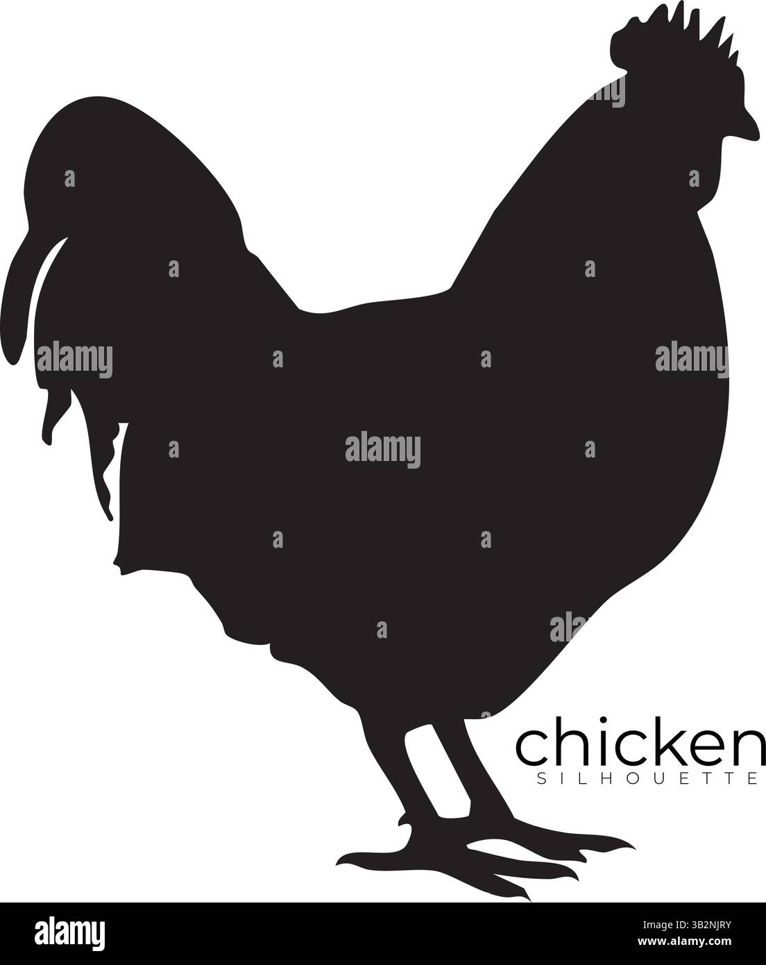 Chicken Hen Silhouette Vector – Farm Animal Outline for Poultry black ...