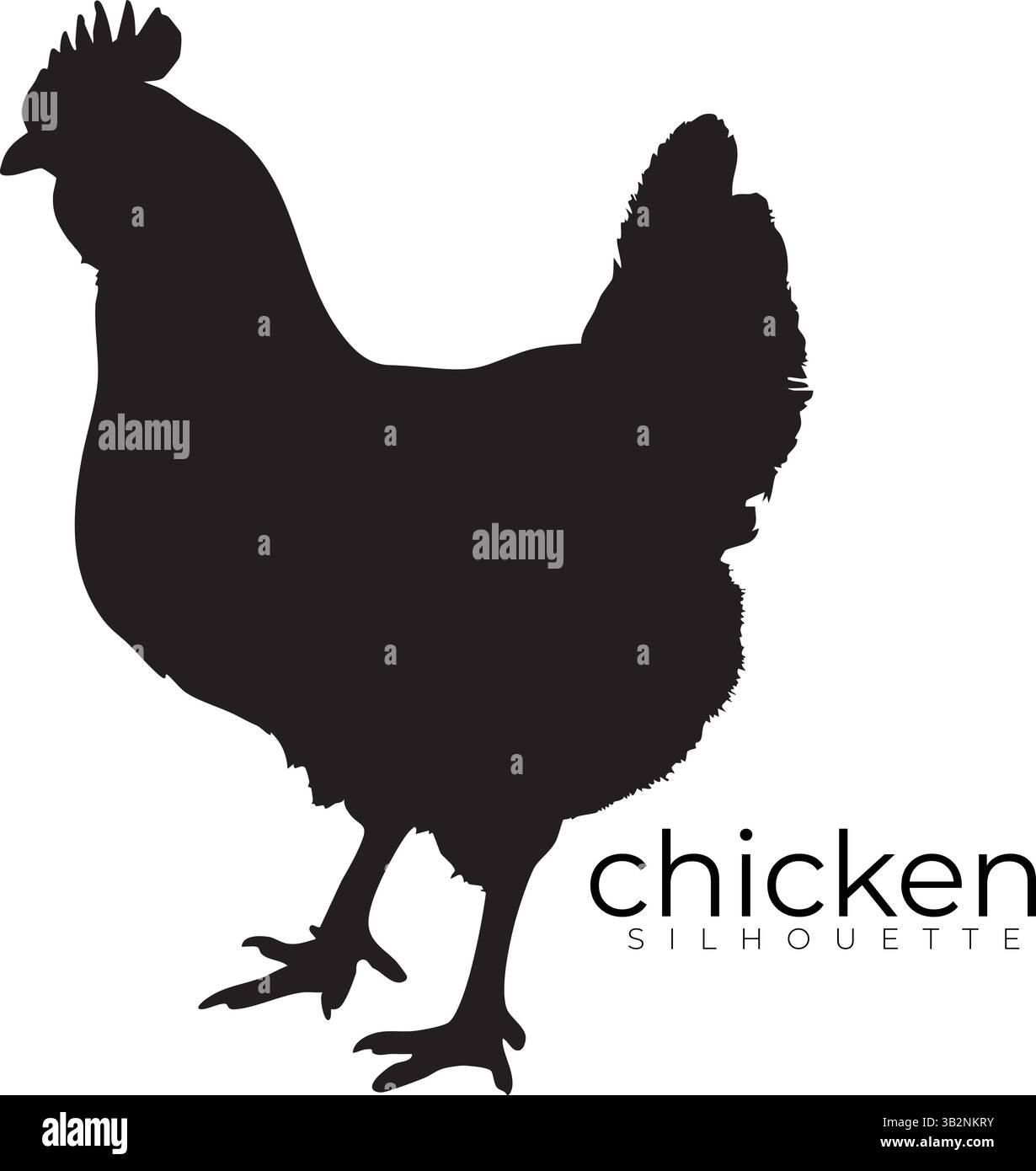 Chicken Hen Silhouette Vector – Farm Animal Outline for Poultry ...