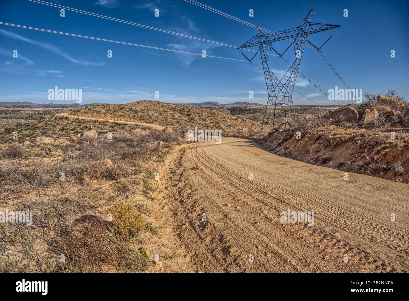 Power lines across Bloody Basin Arizona Stock Photo - Alamy