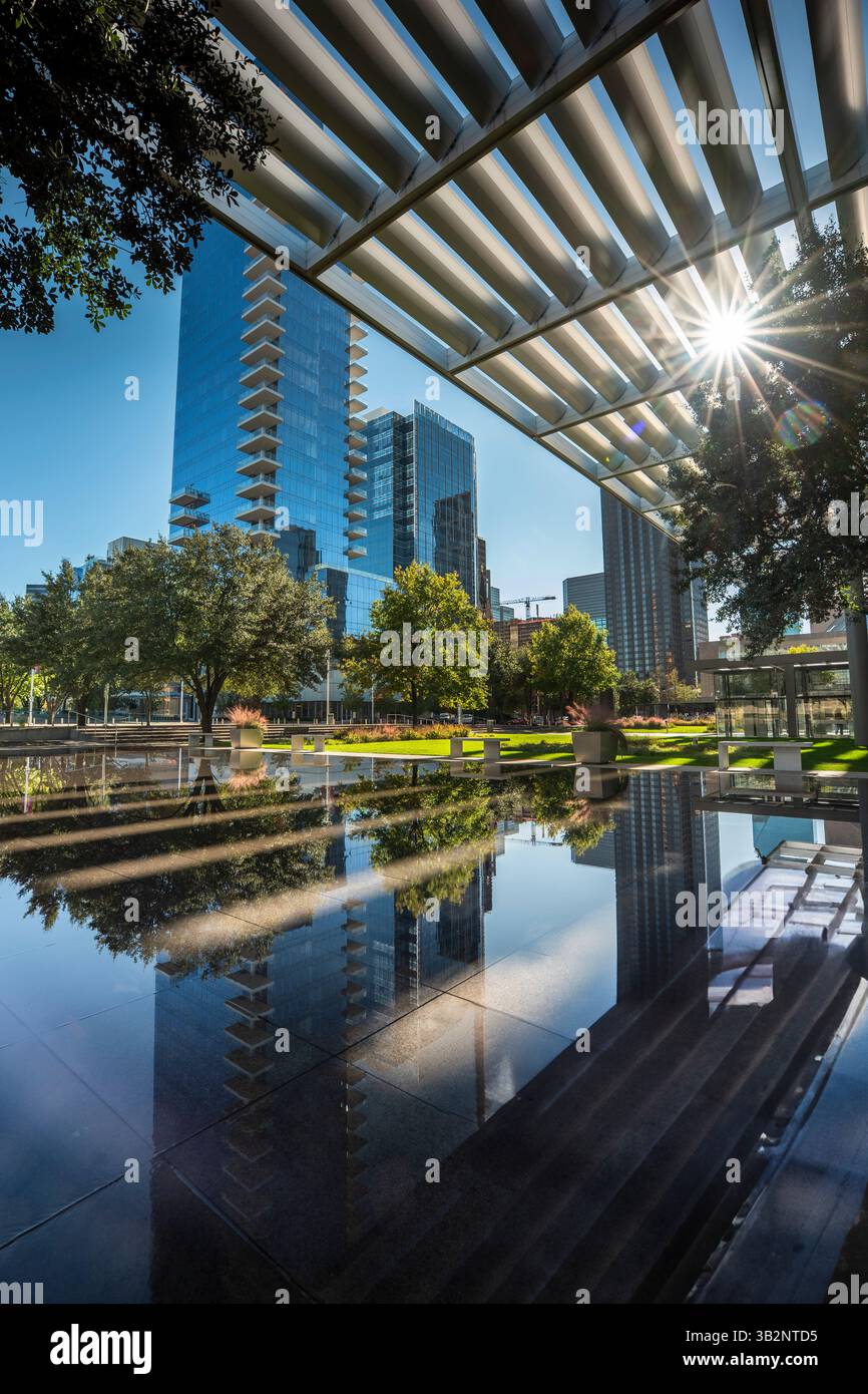 Downtown Dallas Texas city skyline view on summer afternoon Stock Photo ...