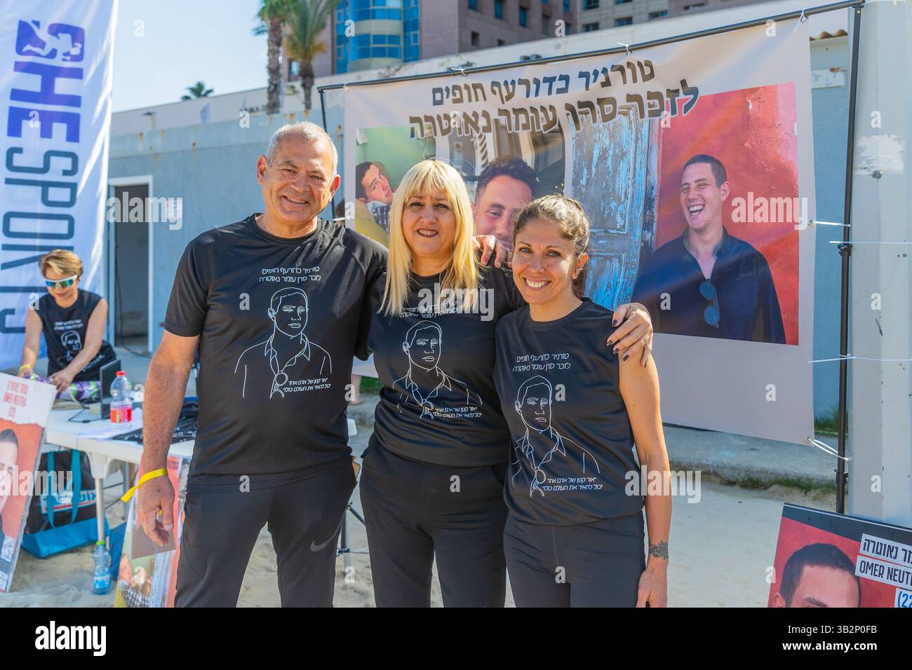 Haifa, Israel - April 25, 2025: Dr. Daniela Mazor and family of Omer ...