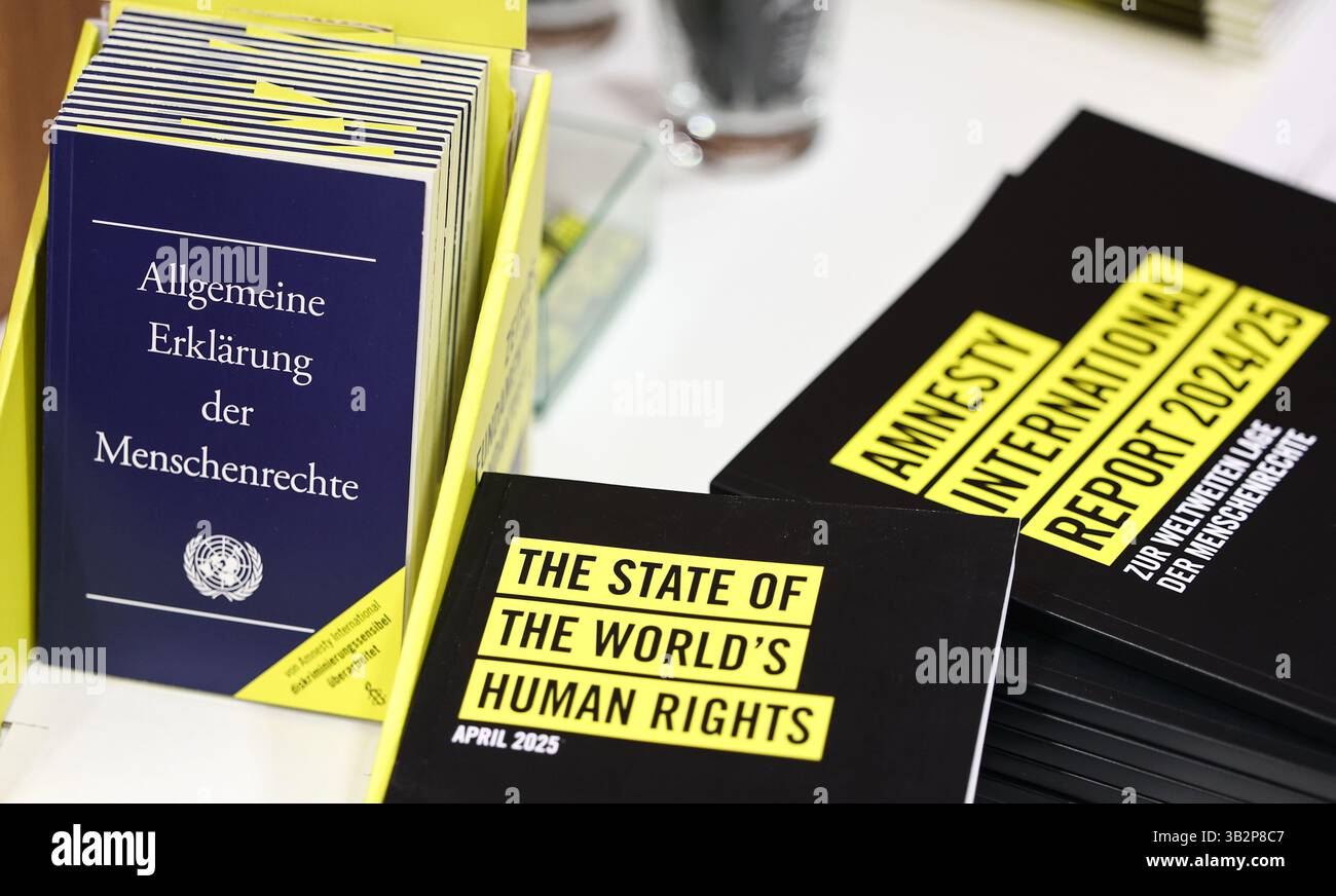 28 April 2025, Berlin: A copy of the Universal Declaration of Human ...