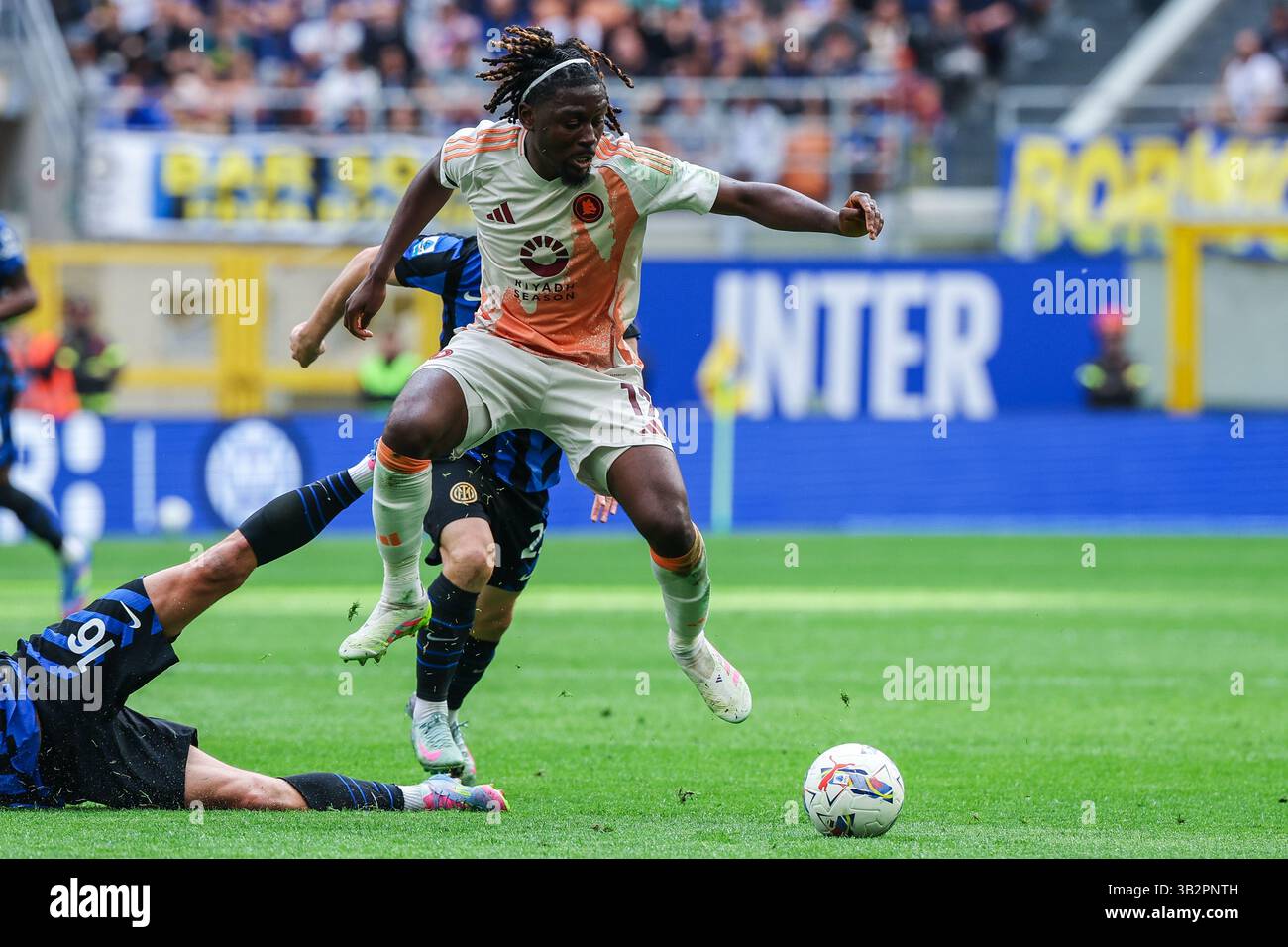 Manu Kone of AS Roma seen in action during Serie A 2024/25 football ...