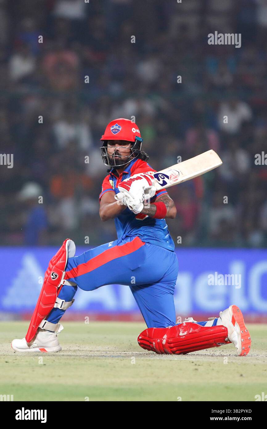 DELHI, INDIA - APRIL 27: KL Rahul of Delhi Capitals play shots during ...