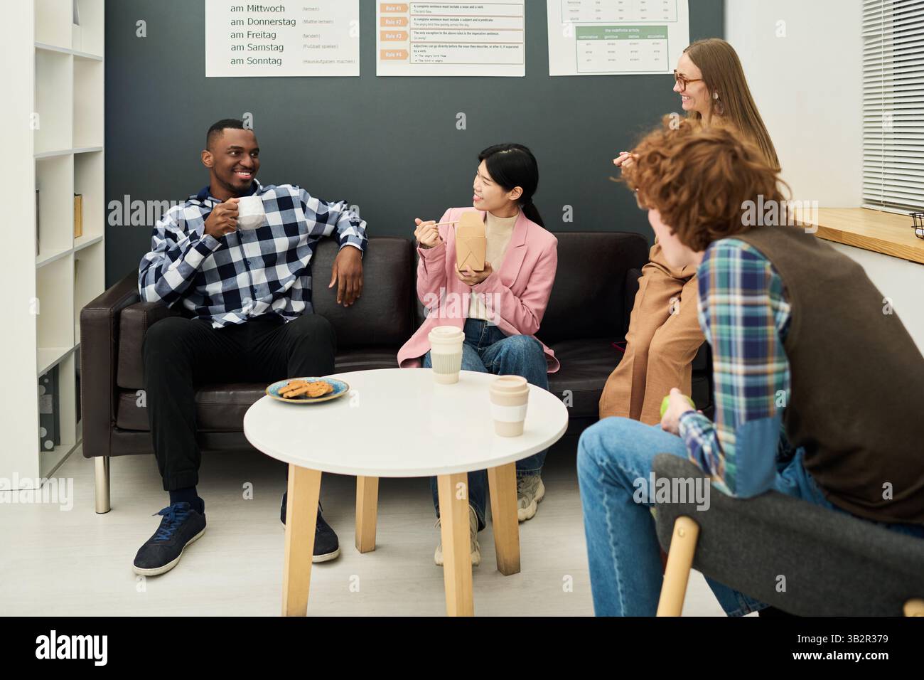 Group of People Engaging in Foreign Language Study Session Stock Photo ...
