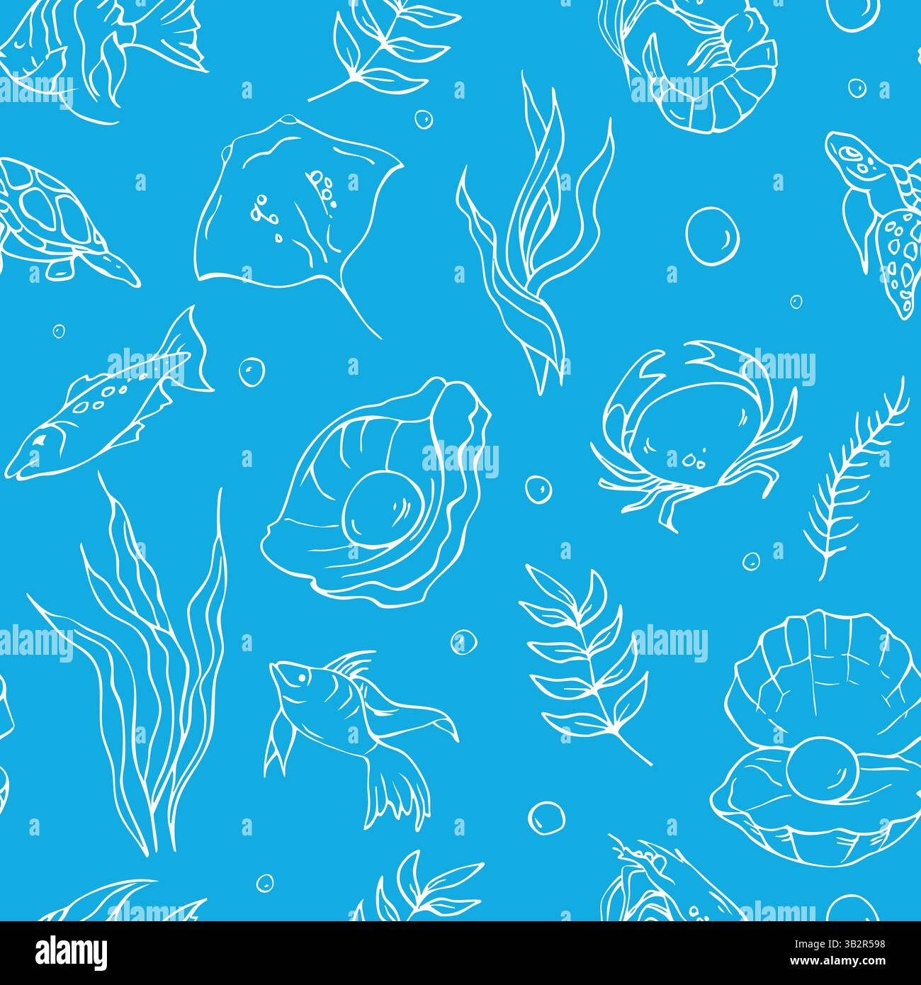Shell pattern underwater world Stock Vector Images - Alamy