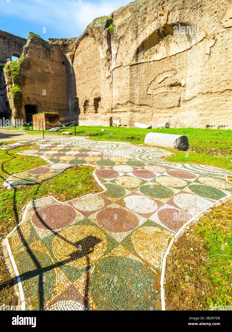 Mosaic in the western Gym (Palaestrae) of the Baths of Caracalla - Rome ...