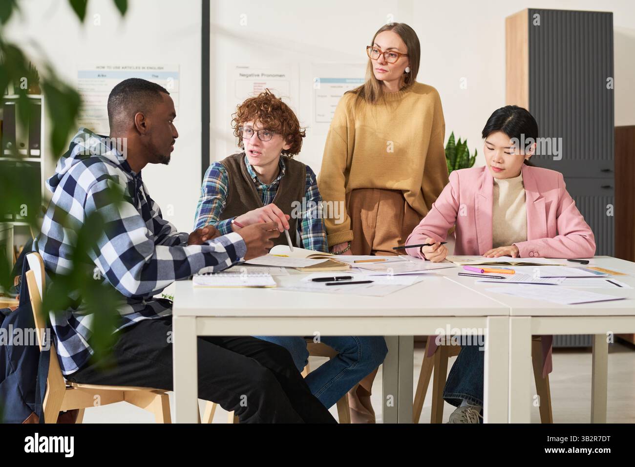 Studying Foreign Languages in Diverse Classroom Setting Stock Photo - Alamy