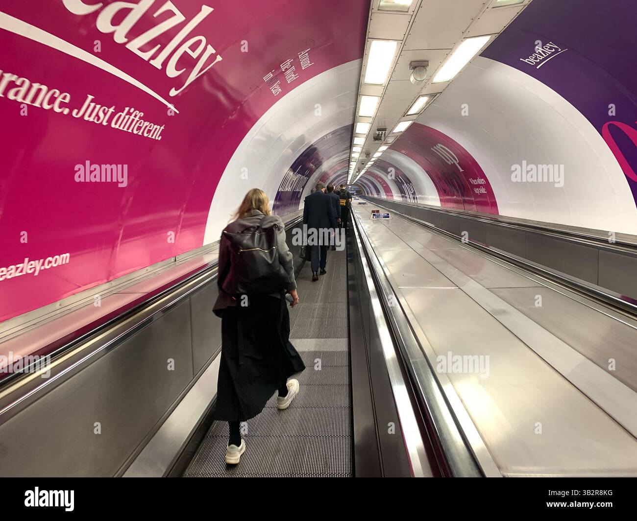 London, UK. 24th April, 2025. Commuters arriving at Bank Underground ...