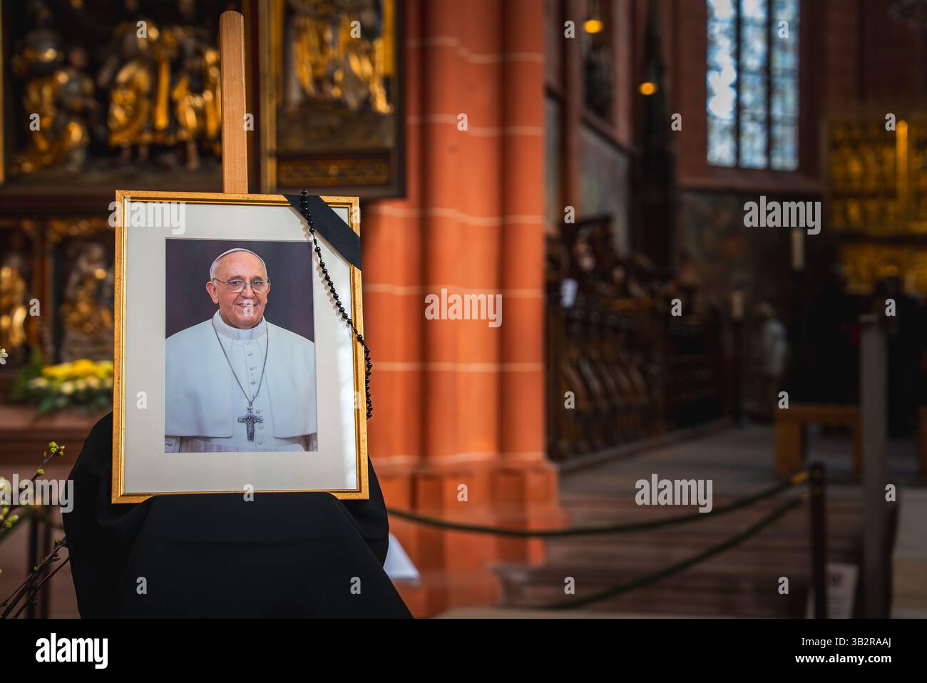 Interior of a Church in Frankfurt with Memorial Portrait Display Stock ...