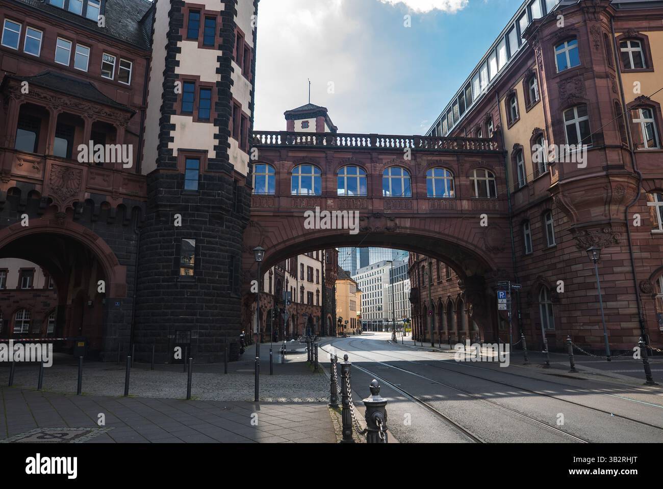 Historic Landmark with Arched Bridge in Frankfurt, Germany Stock Photo ...