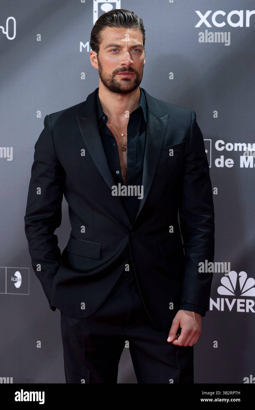 Simone Susinna attended Platino Awards 2025 red carpet at Palacio Municipal IFEMA Madrid on ...