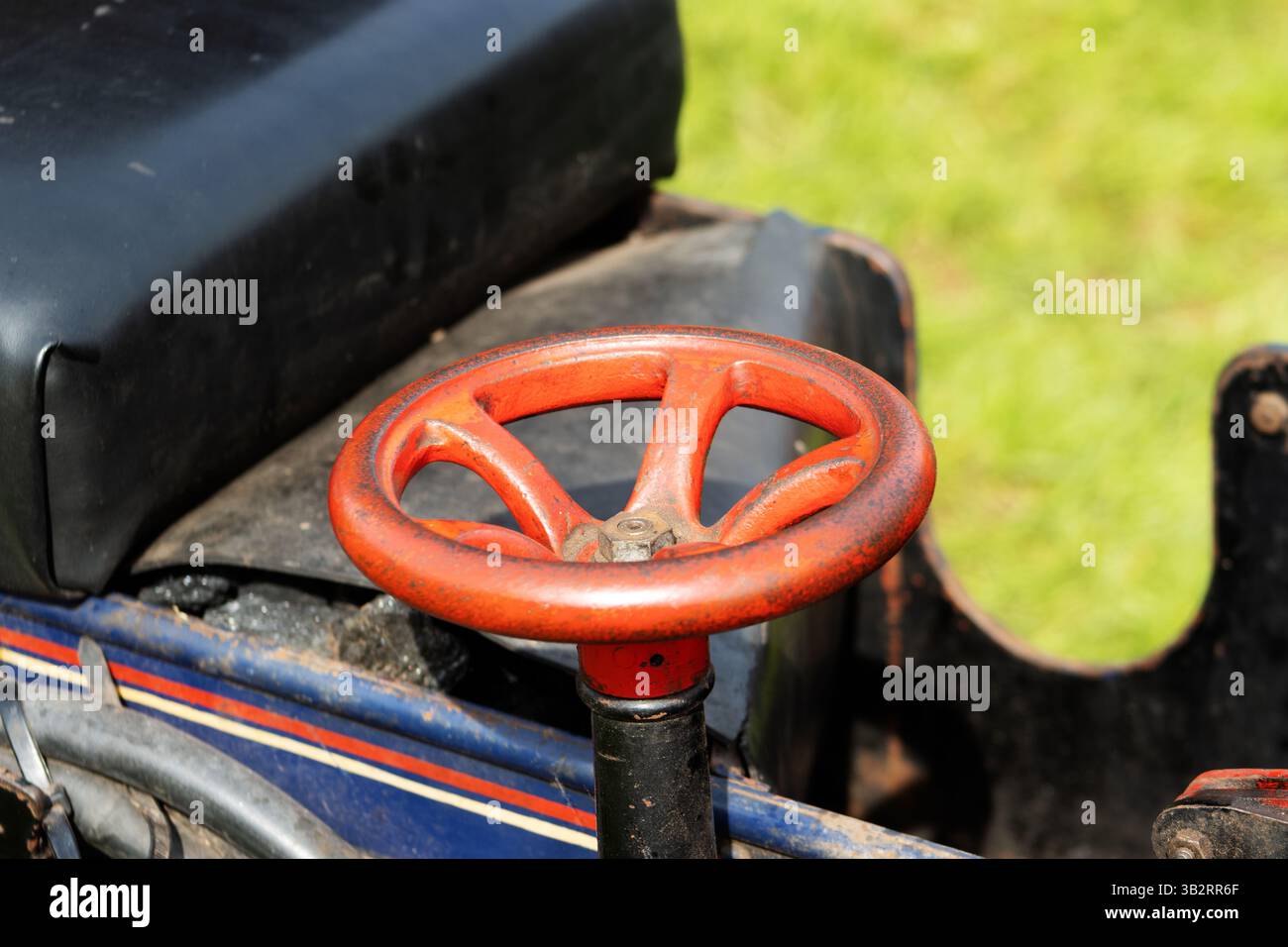 close up detail of a traction engine or steam-powered tractor Stock ...