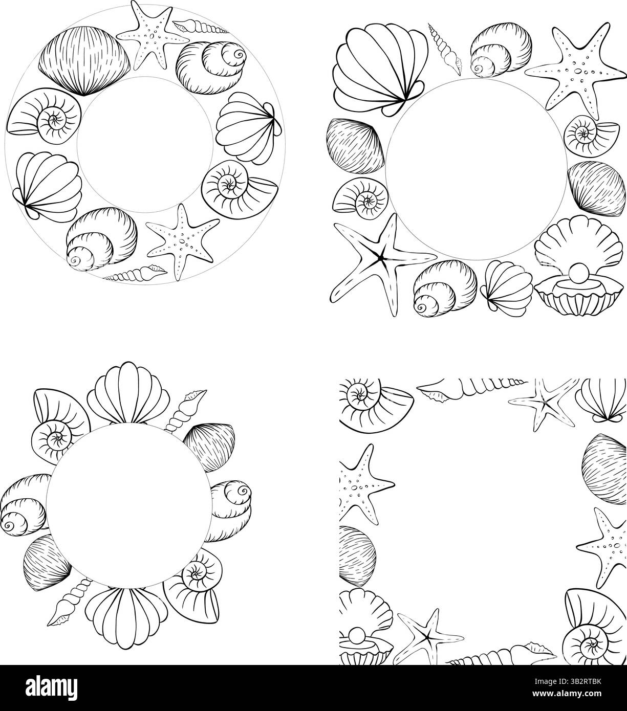 Hand drawn artistic marine Stock Vector Images - Alamy
