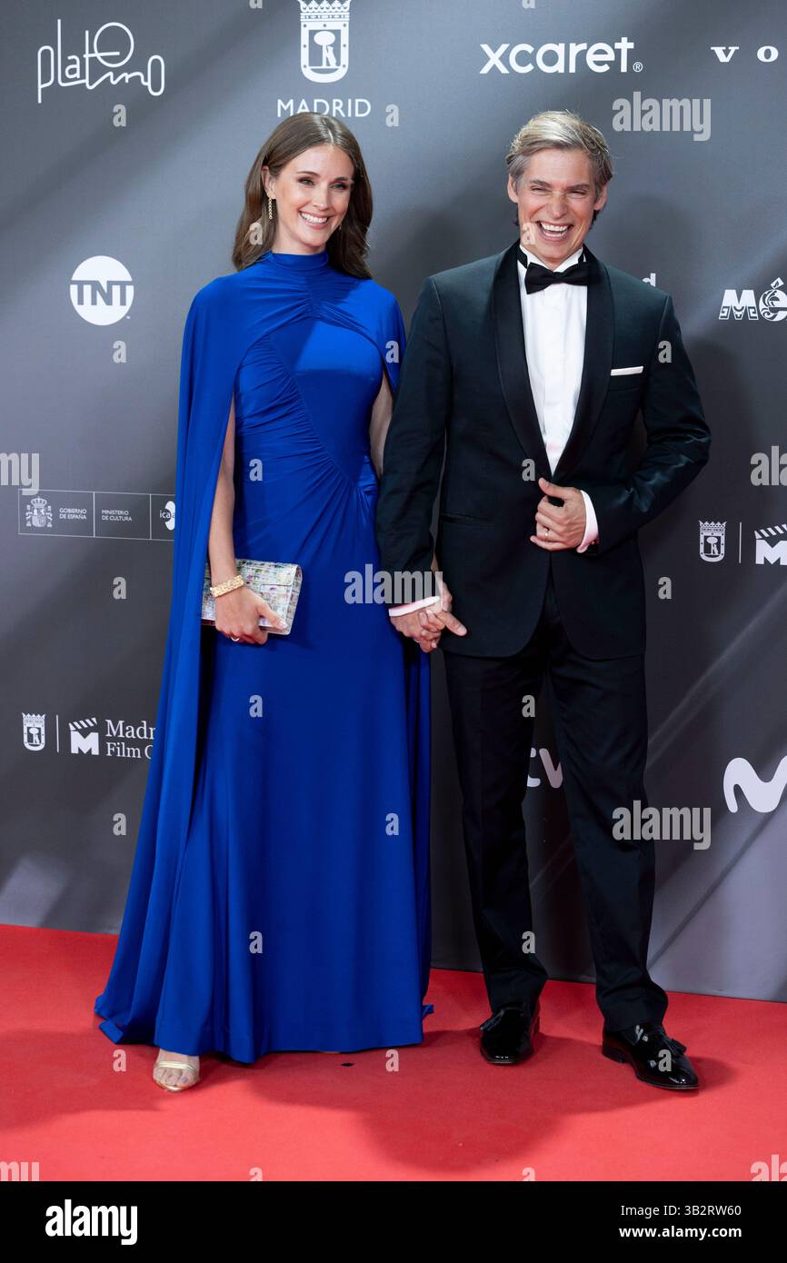 Astrid Klisans and Carlos Baute attended Platino Awards 2025 red carpet ...