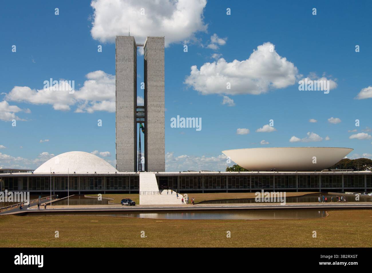 The National congress modern architecture building at Praca dos Tres ...