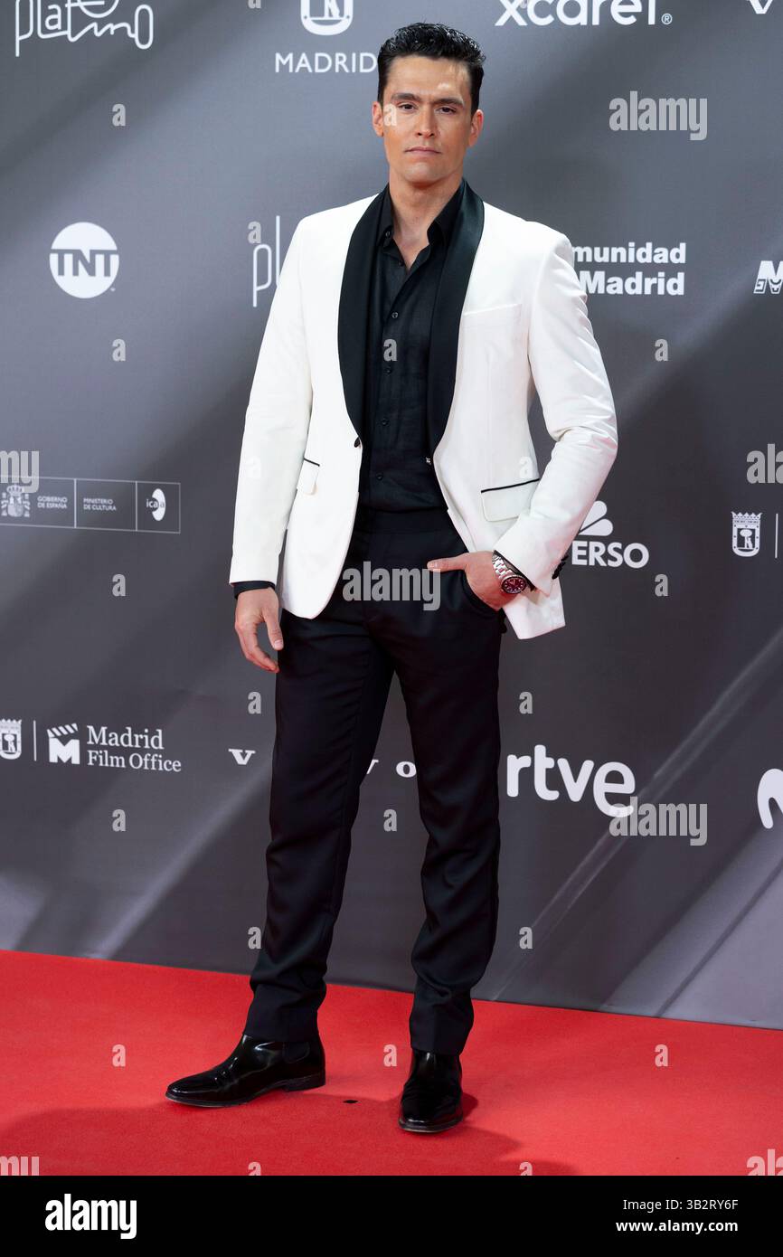 Christian Mcgaffney attended Platino Awards 2025 red carpet at Palacio ...