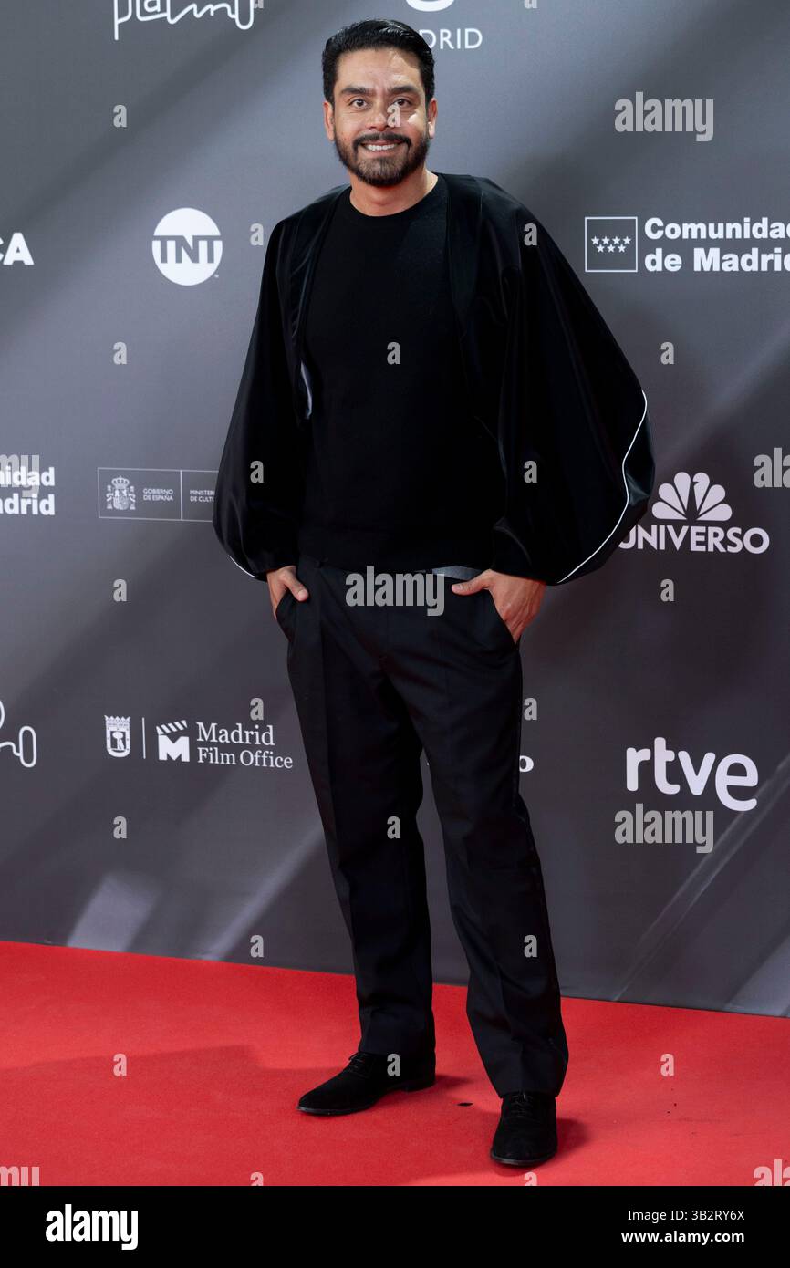 Jairo Bustamante attended Platino Awards 2025 red carpet at Palacio Municipal IFEMA Madrid on ...