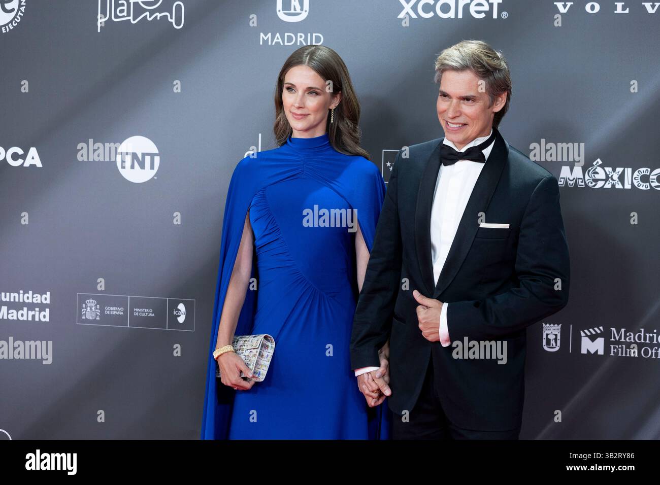 Astrid Klisans and Carlos Baute attended Platino Awards 2025 red carpet ...