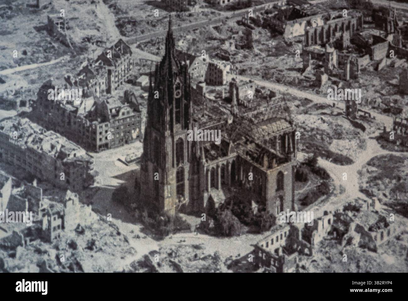 Frankfurt Cathedral Amidst World War II Ruins in Germany Stock Photo ...