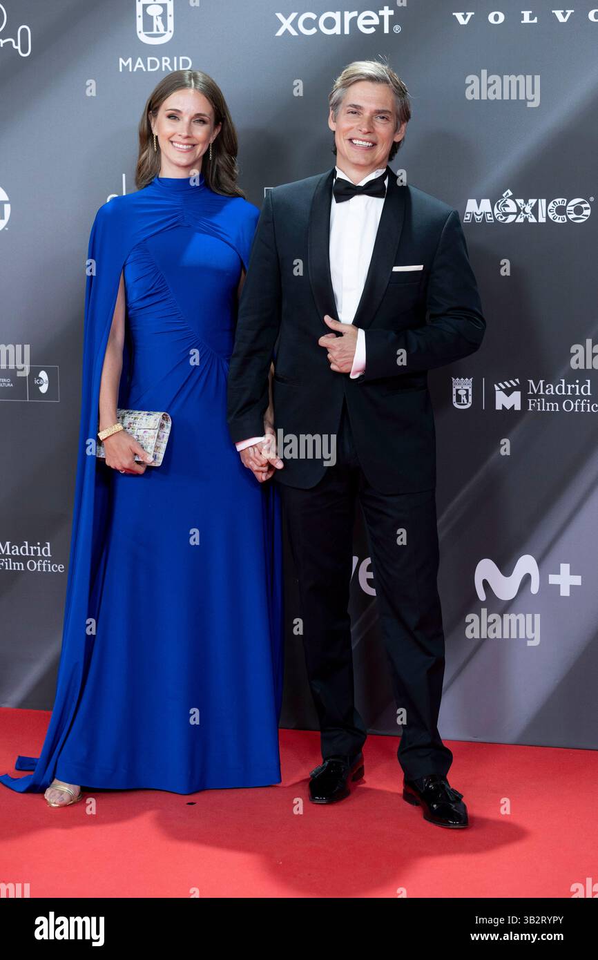 Astrid Klisans and Carlos Baute attended Platino Awards 2025 red carpet ...