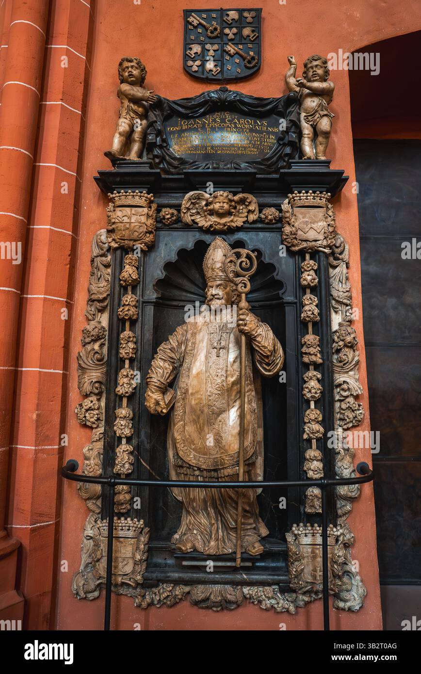 Ornate Religious Statue with Mitre and Crosier in Frankfurt, Germany ...