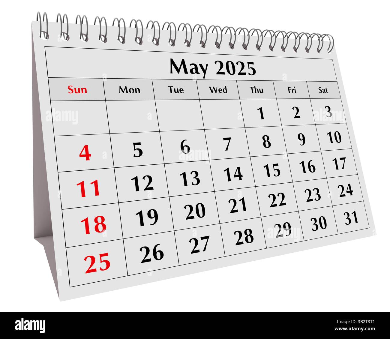 May 2025 calendar. Page of annual business desk month spring calendar ...
