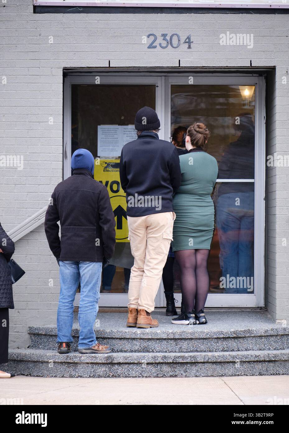 Halifax, Nova Scotia, Canada. April 28th, 2025. Voters heading to a ...