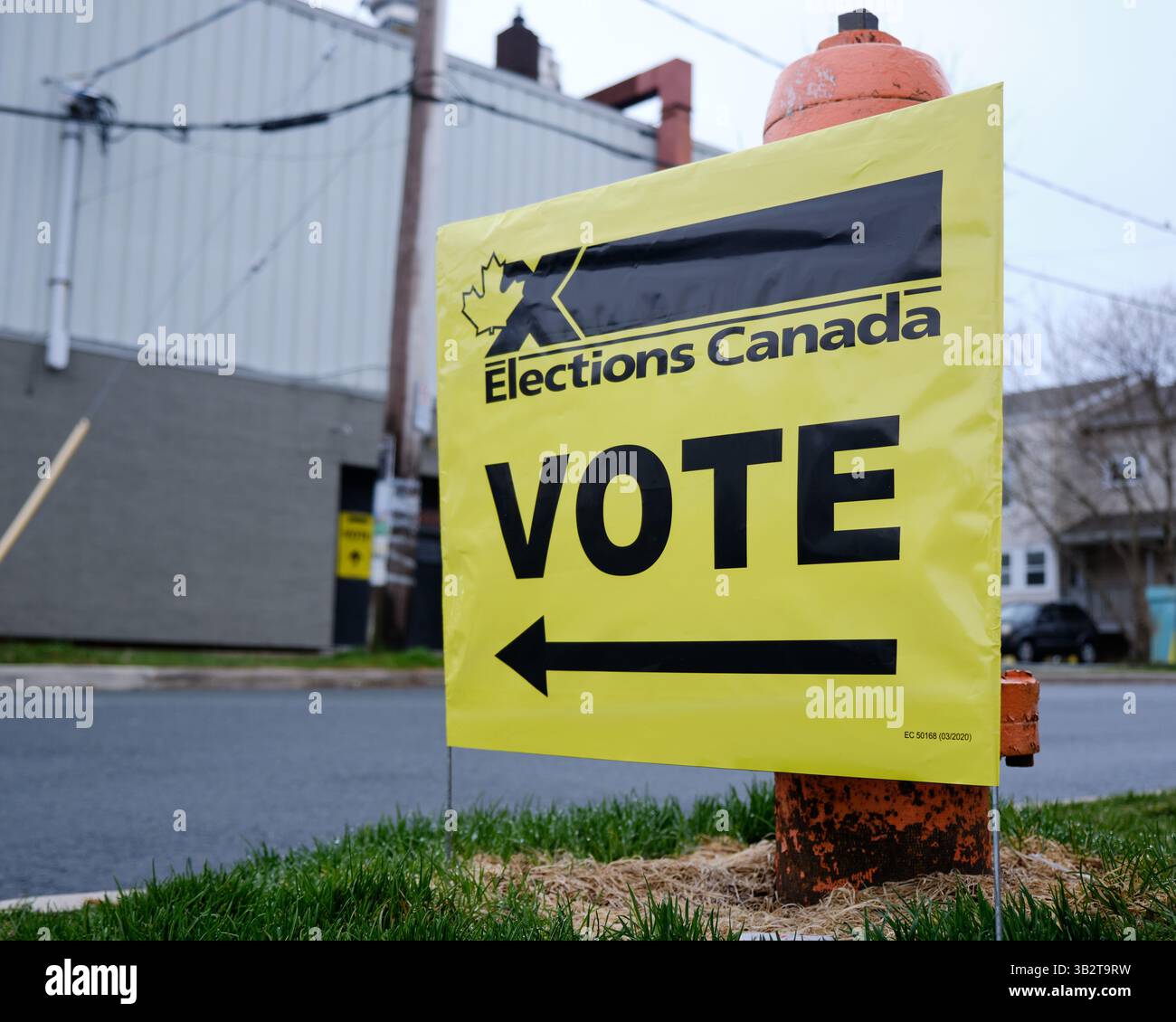 Halifax, Nova Scotia, Canada. April 28th, 2025. Elections Canada, Sign ...