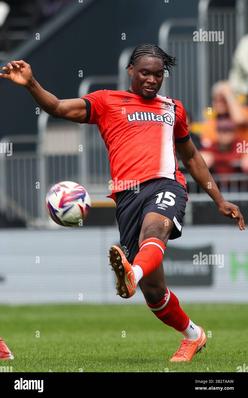 Luton Town's Marvelous Nakamba during the Sky Bet Championship match at Kenilworth Road, Luton ...