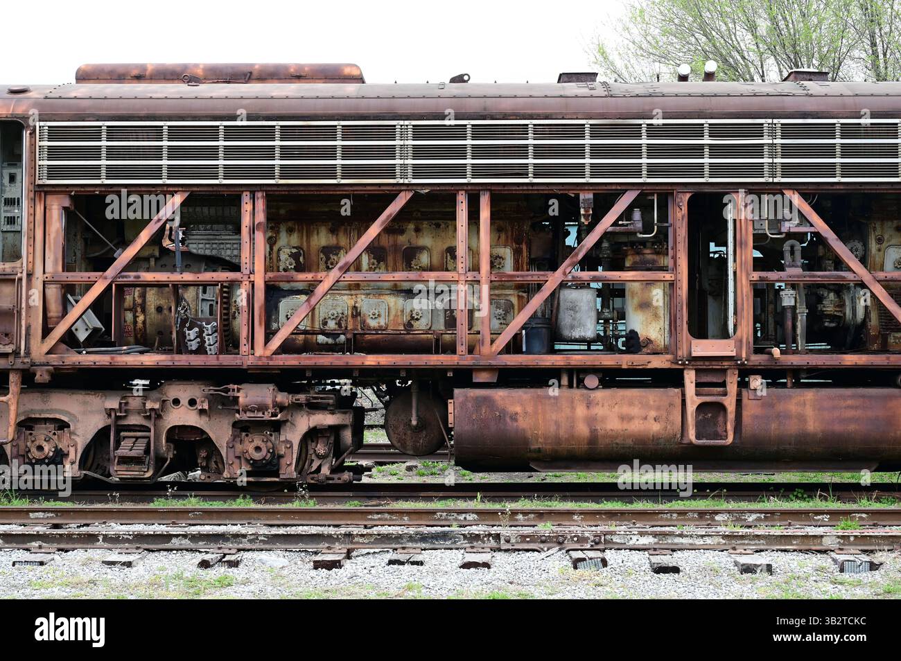 Rusty vintage American diesel locomotive at the Virginia Transport ...