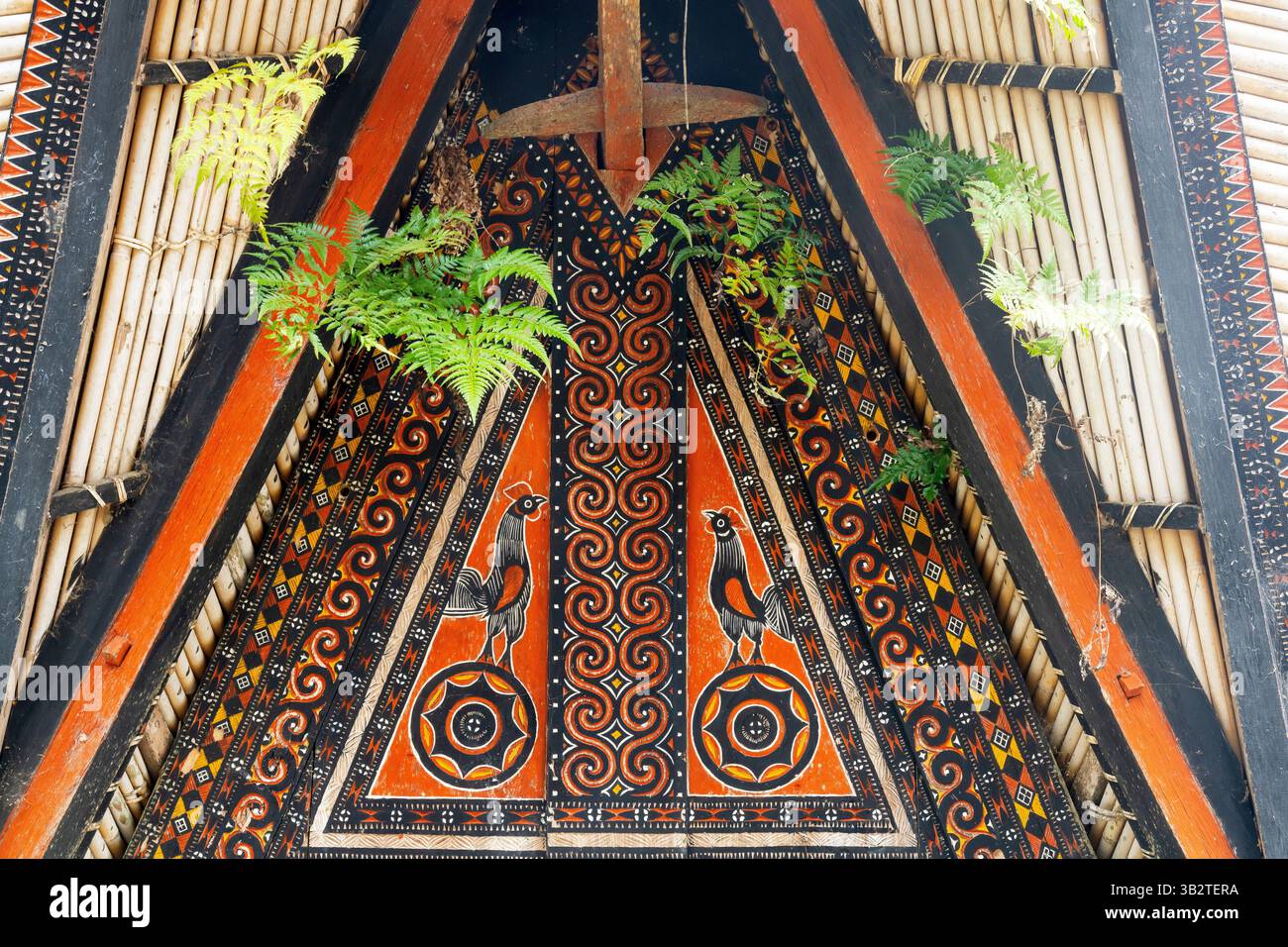 Traditional Art decoration of the Tongkonan traditional house. The ...