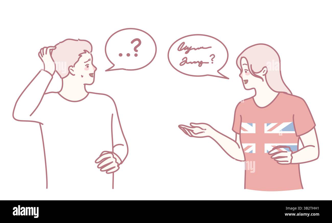 The artwork illustrates a lively conversation between two individuals ...