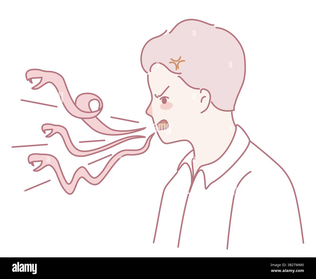 An artistic representation of anger, showing a person expressing strong ...