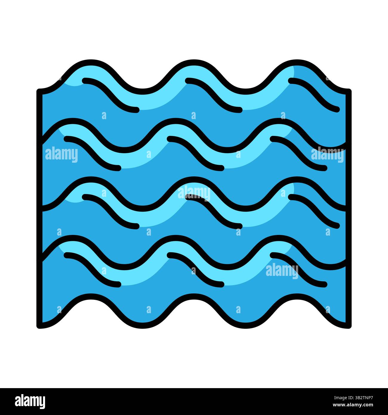 Water waves icon. Aqua or liquid thin line illustration Stock Vector ...