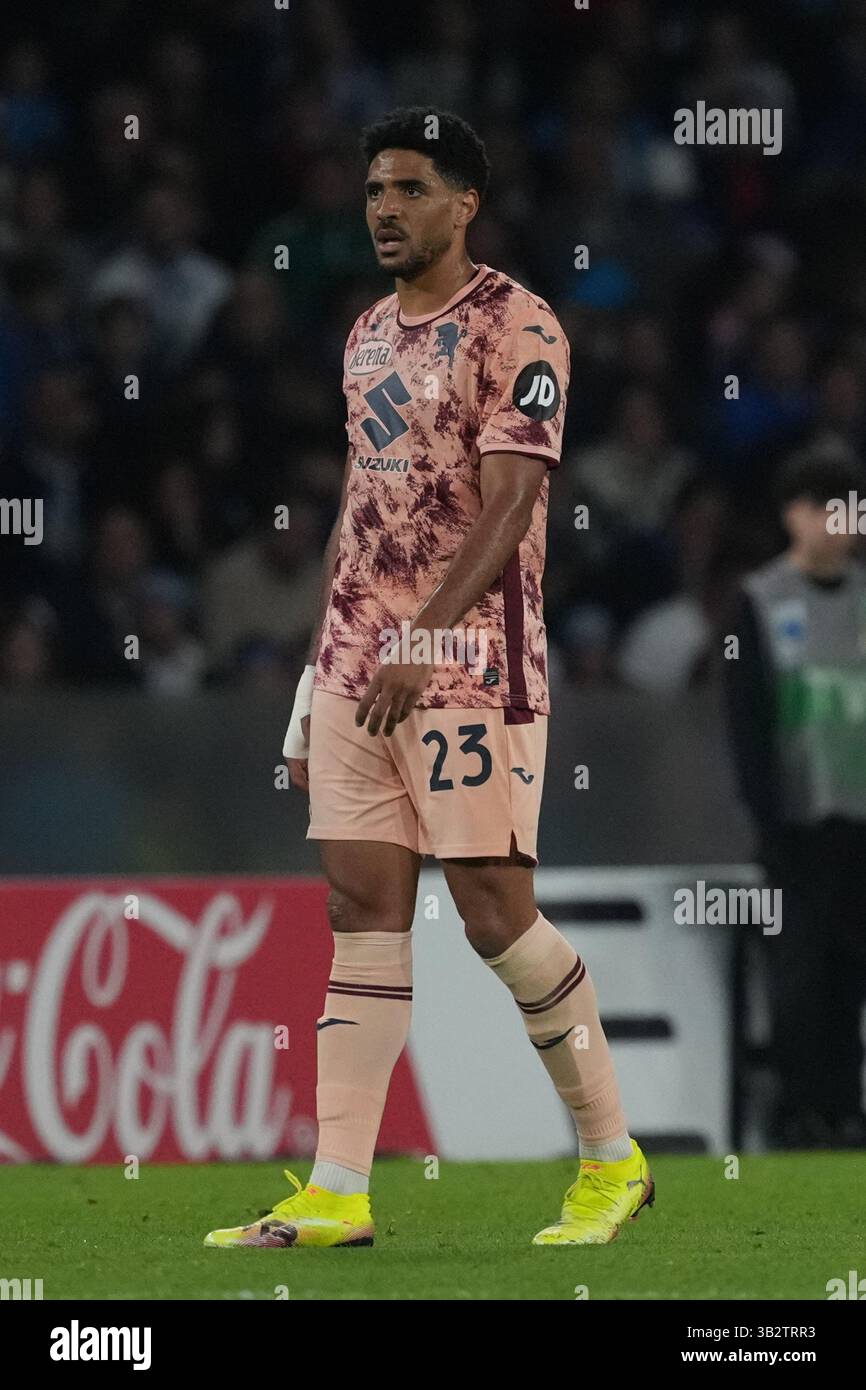 Naples, Italy. 27 Apr, 2025. Saul Coco of Torino FC during the Serie A ...