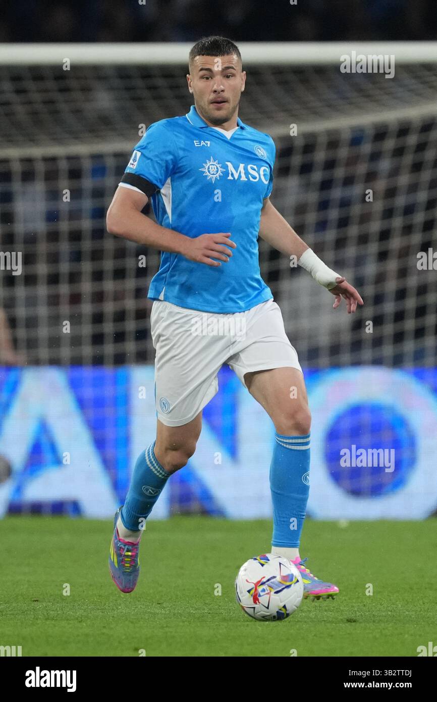 Naples, Italy. 27 Apr, 2025. Alessandro Buongiorno of SSC Napoli during ...