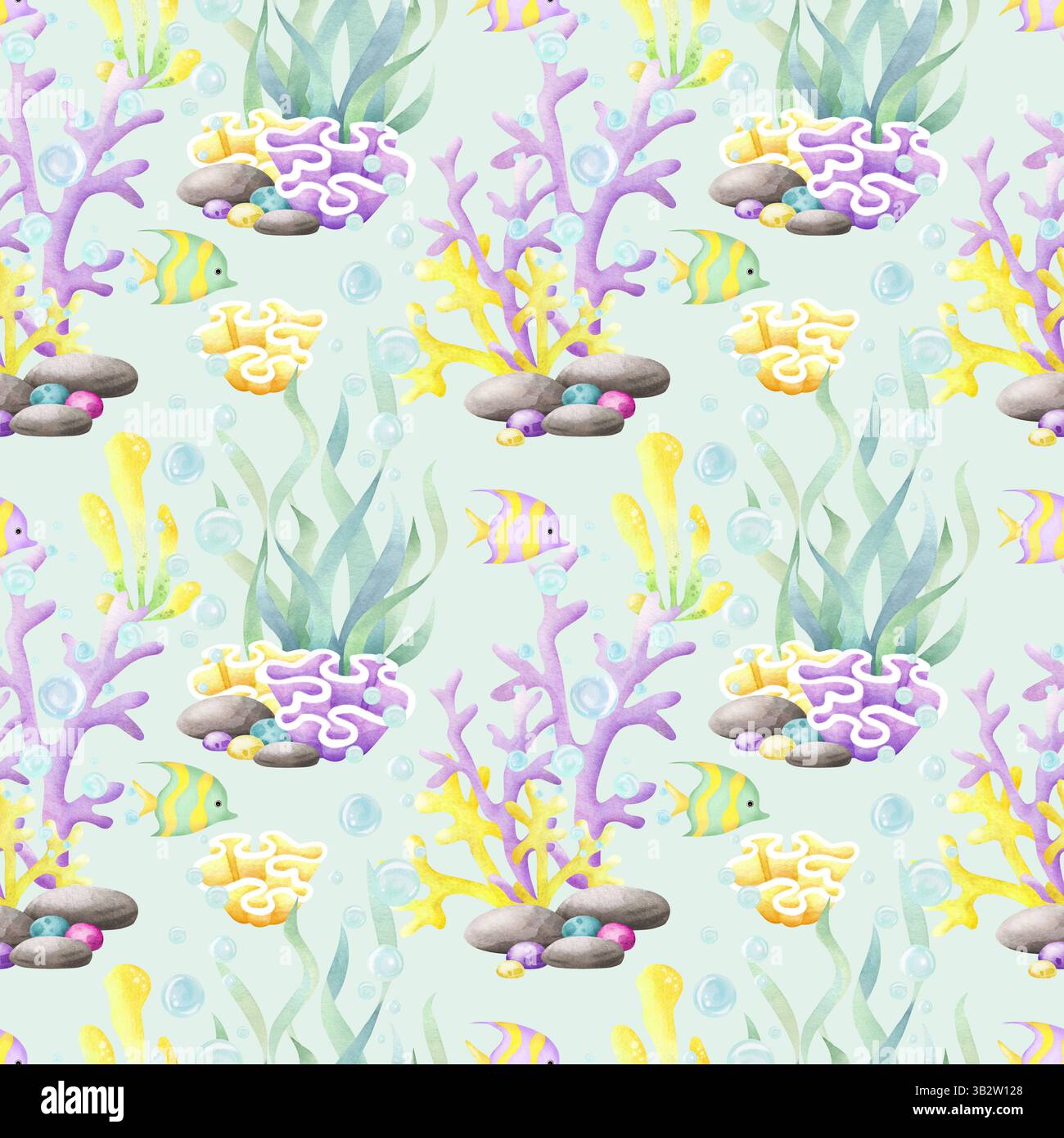 Cartoon fish in sea algae hi-res stock photography and images - Alamy