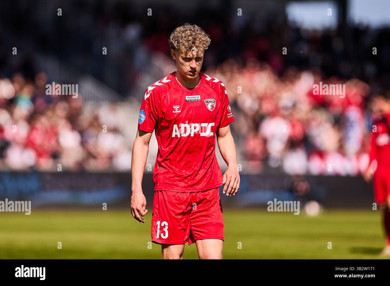 Fredericia, Denmark. , . William Madsen (13) of FC Fredericia seen ...