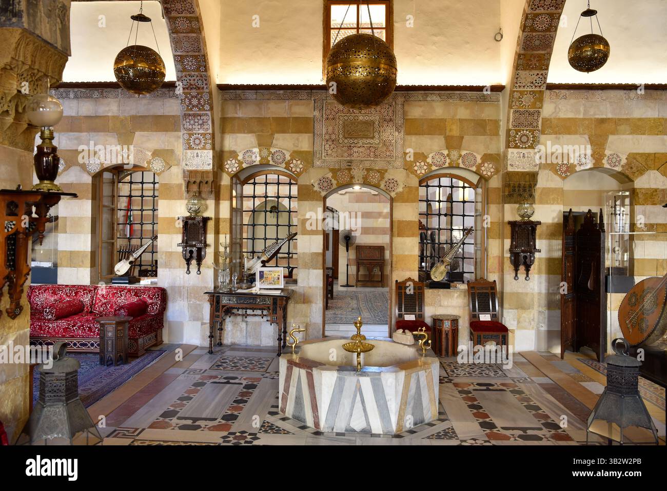 Interior of Debbane Palace Museum, Sidon (Saida), southern Lebanon ...