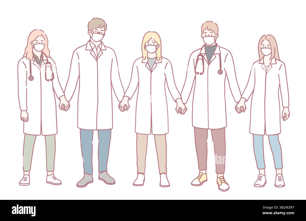 Doctors nurses hands together Stock Vector Images - Alamy