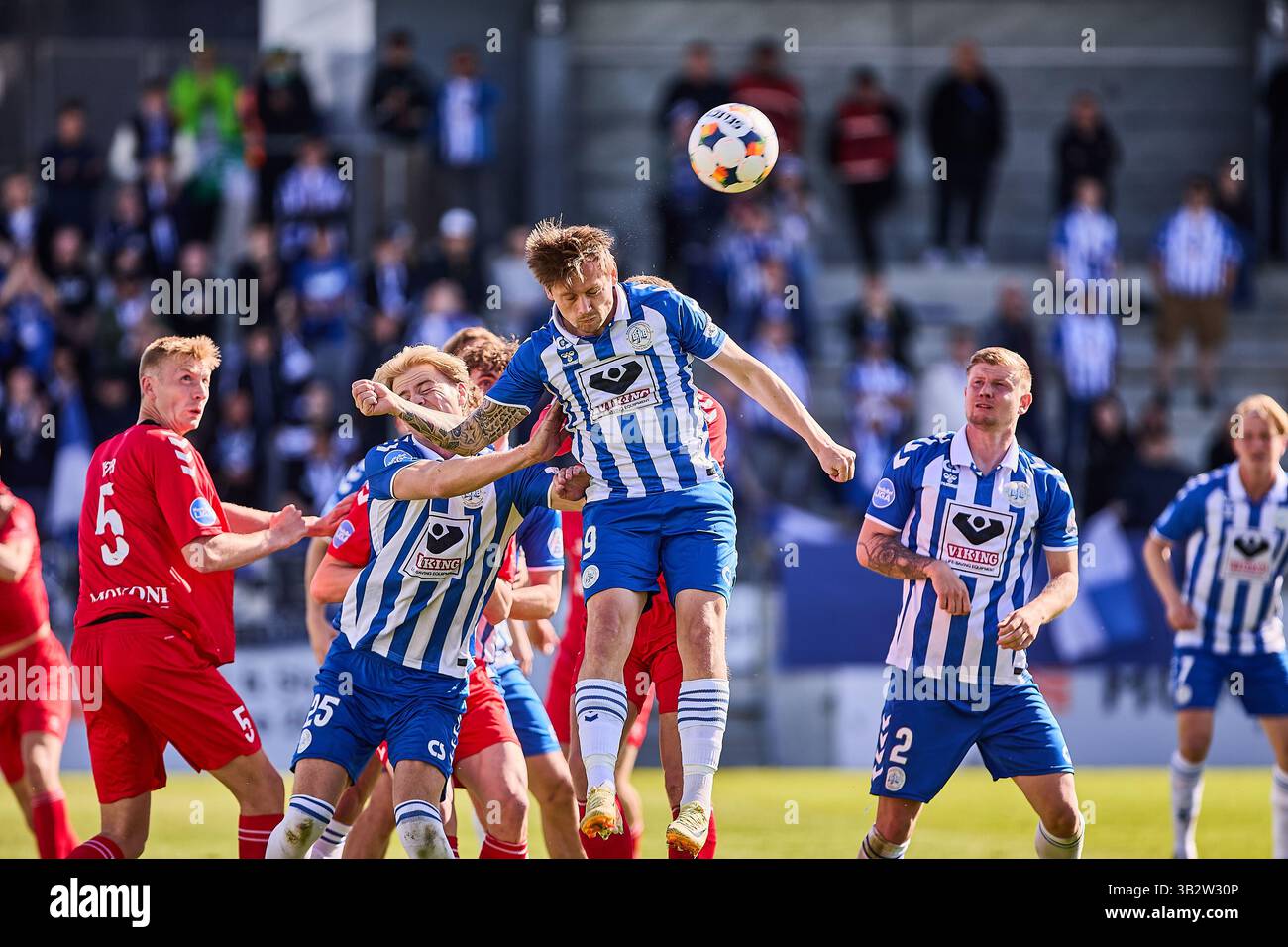 Fredericia, Denmark. , . Jakob Ankersen (9) of Esbjerg fB seen during ...