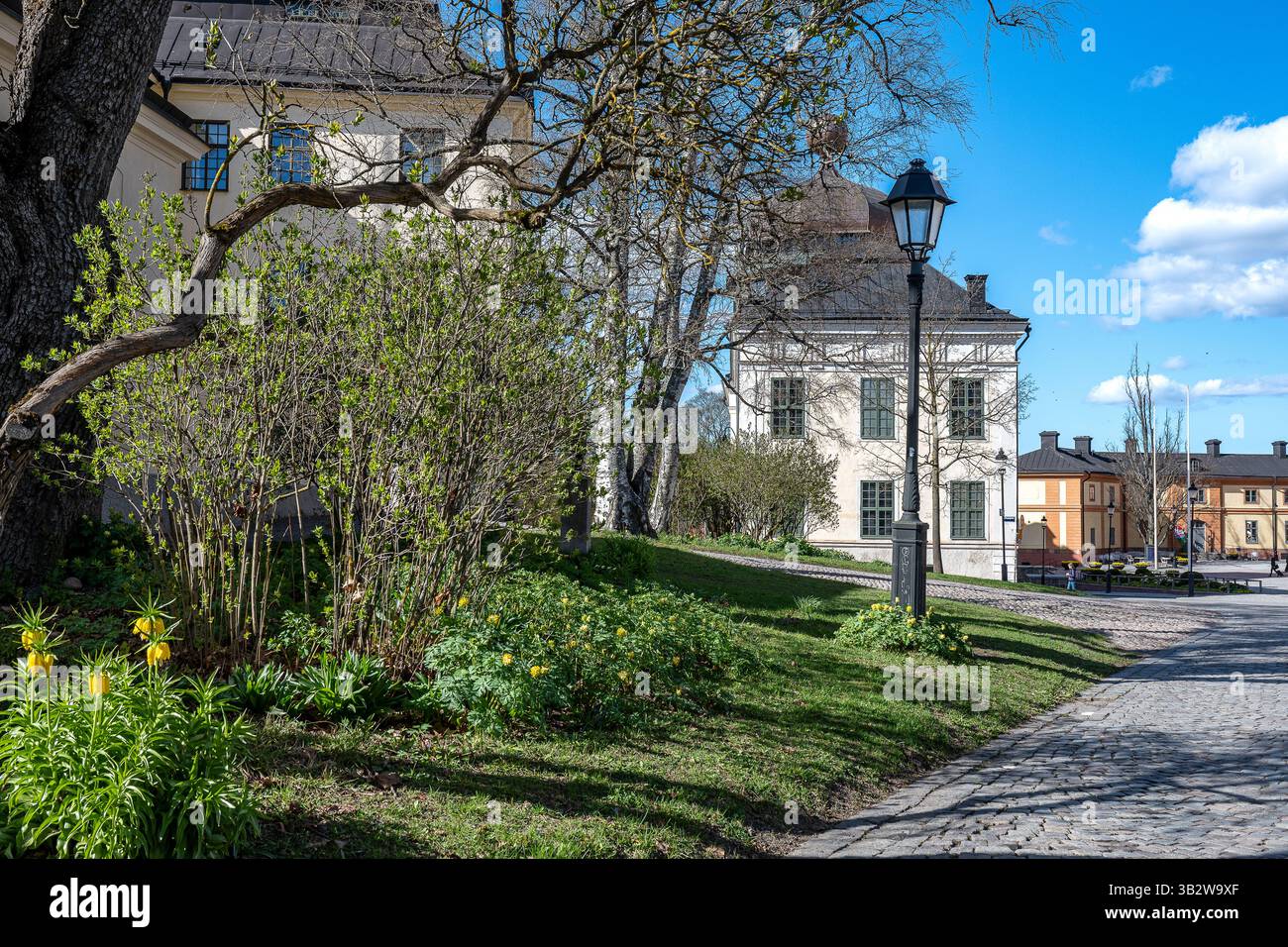 The Odinslund Park on a sunny spring day in late April 2025 in Uppsala ...
